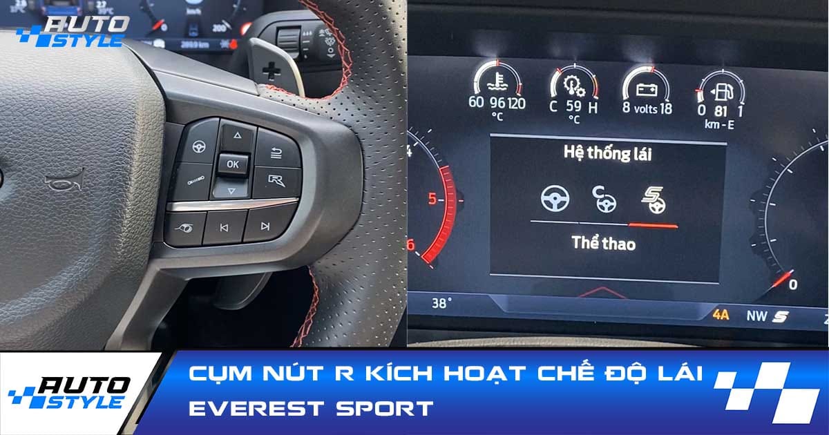Cụm nút R kích hoạt Everest Sport - Trải nghiệm lái thể thao tức thì ...
